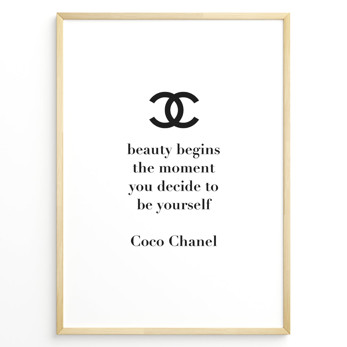 Coco Chanel Inspirational Quote Print | Beauty Begins the Moment ...