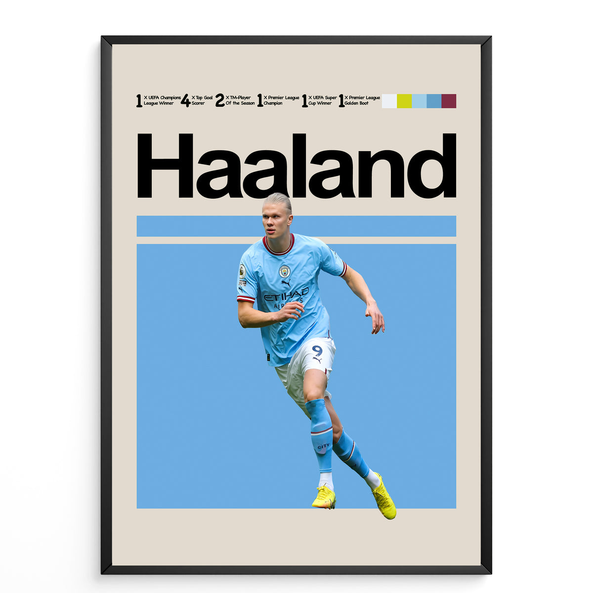 Erling Haaland Fodbold Plakat | Perfekt til Den Ægte Fan – Plakaty.dk