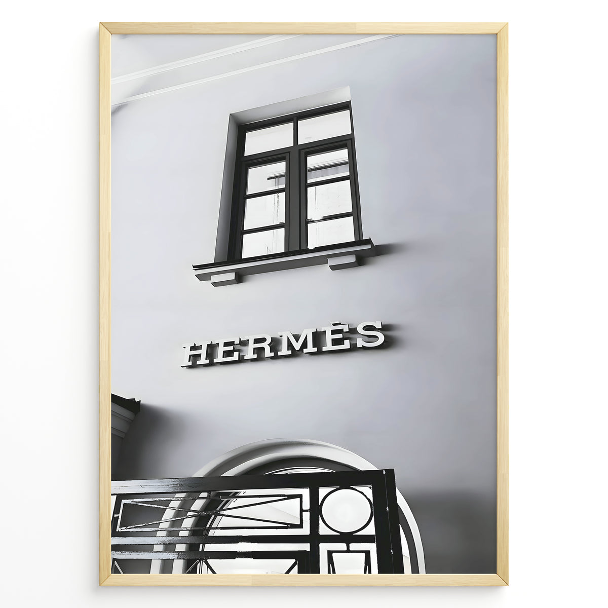 Hermès Boutique Poster | Luxury Brand Architecture in Black & White ...